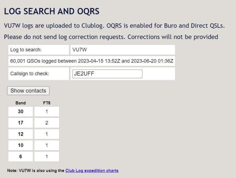 [DIGI] VU7WのLogがUpdateされて6mは無事QSOできていた｜きょうも無線日和